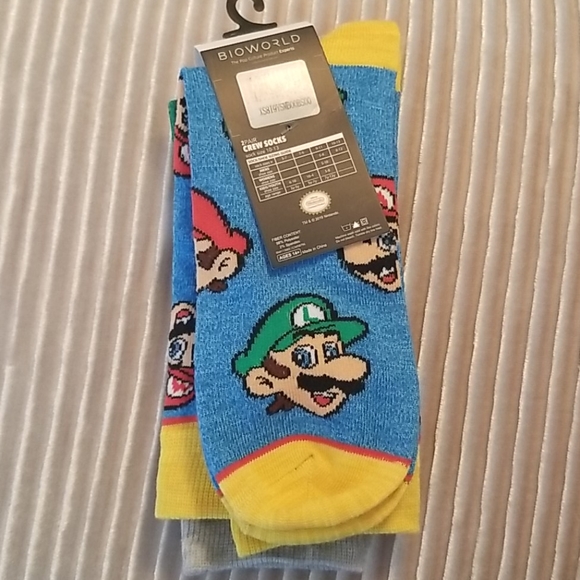 Bioworld | Underwear & Socks | Nwt Mens Super Mario Crew Socks | Poshmark